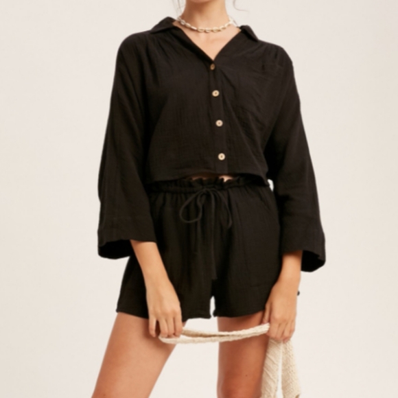 Listicle | Shorts | Sale Listicle Outfit Textured Cotton Gauze 2 Piece ...